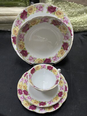 FLORAL 4 PERSON DINNER SET MILANO COLLECTION | eBay Australia