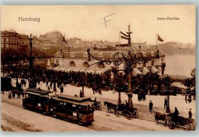 39357877 - 2000 Hamburg Alster-Pavillon Strassenbahn Kutschen Hamburg ...