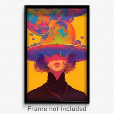 Movie Art Poster - Girl Feeling Pleased, Messy Large Hat (Retro Film ...