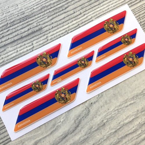 Armenia Armenian flag 3d domed emblem decal sticker car tuning | eBay