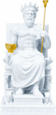 Zeus Jupiter father of gods sitting on his throne Cast Alabaster statue ...