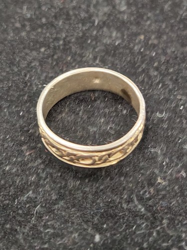 Size 9 Unbranded 925 Sterling Silver Chain Design Statement Band Ring ...