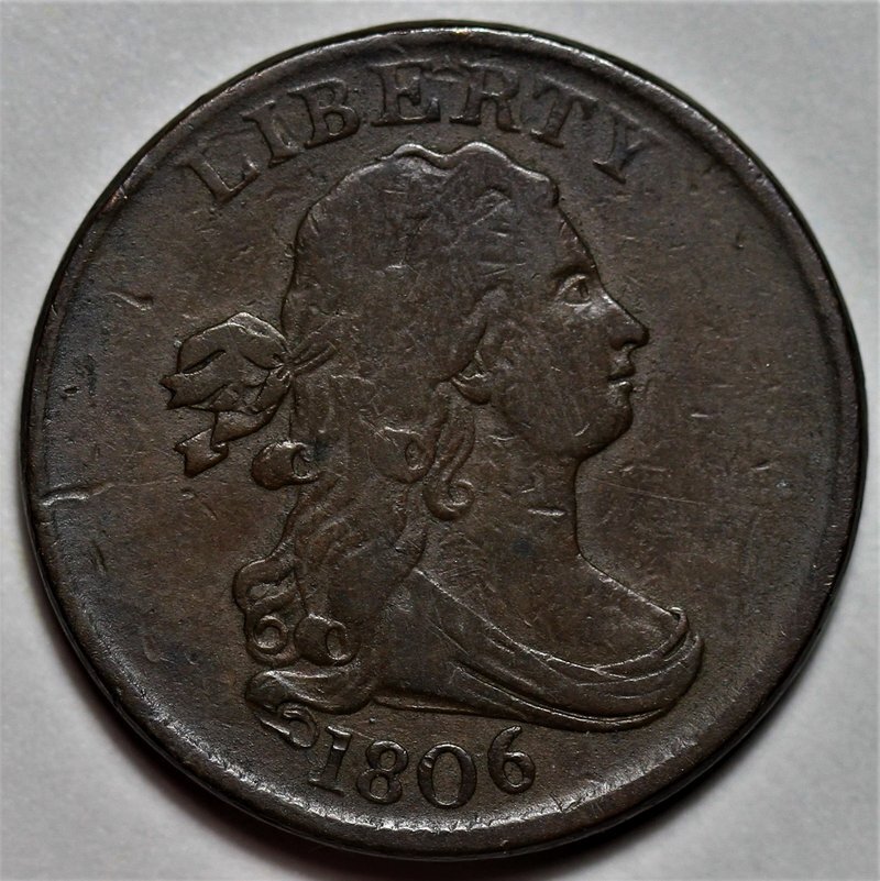 1806 Draped Bust Half Cent - Altered/Graffiti - US 1/2c Copper Coin | eBay