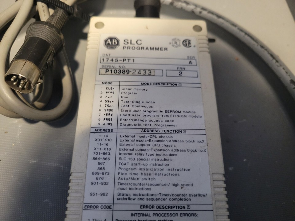 Allen Bradley SLC Programmer, Series A, 1745-PT1 | eBay