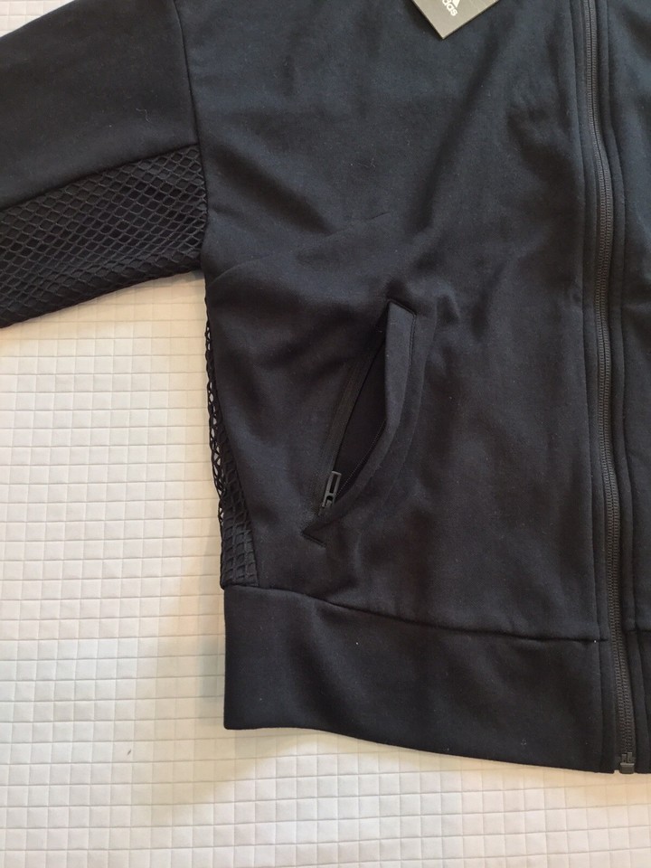 New Women’s Adidas ID Mesh Bomber Jacket~DZ8654~Size Medium ~Black | eBay