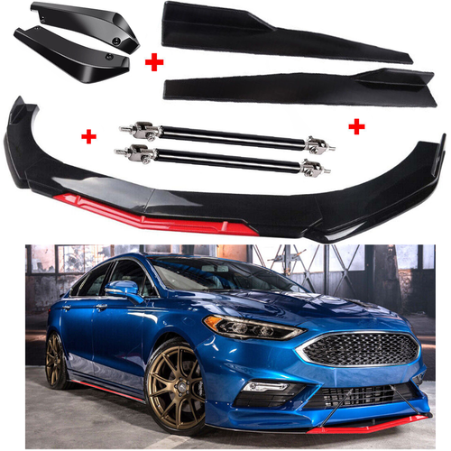 Front Rear Bumper Lip Spoiler Splitter Body Kit Side Skirt For Ford ...