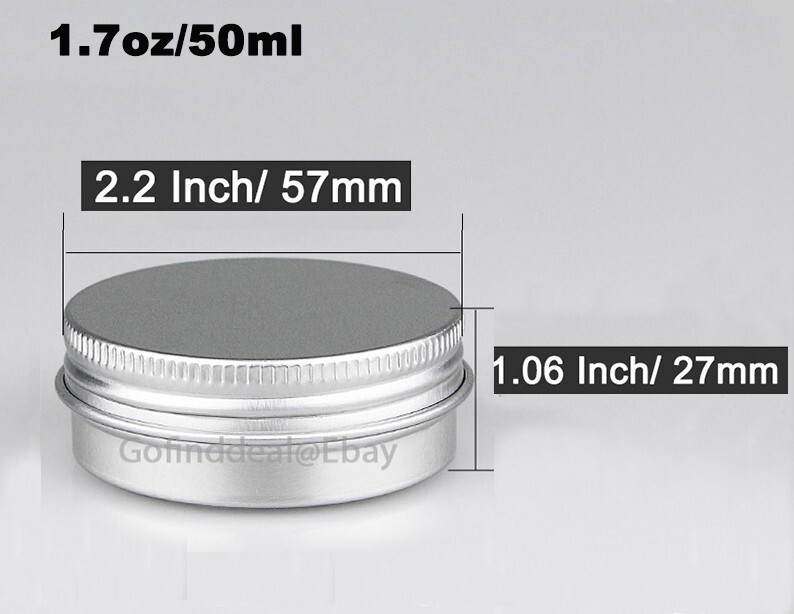 25 Set (50pcs) 1.7oz Aluminum Round Screw top Metal Tins,Can,Jar ...