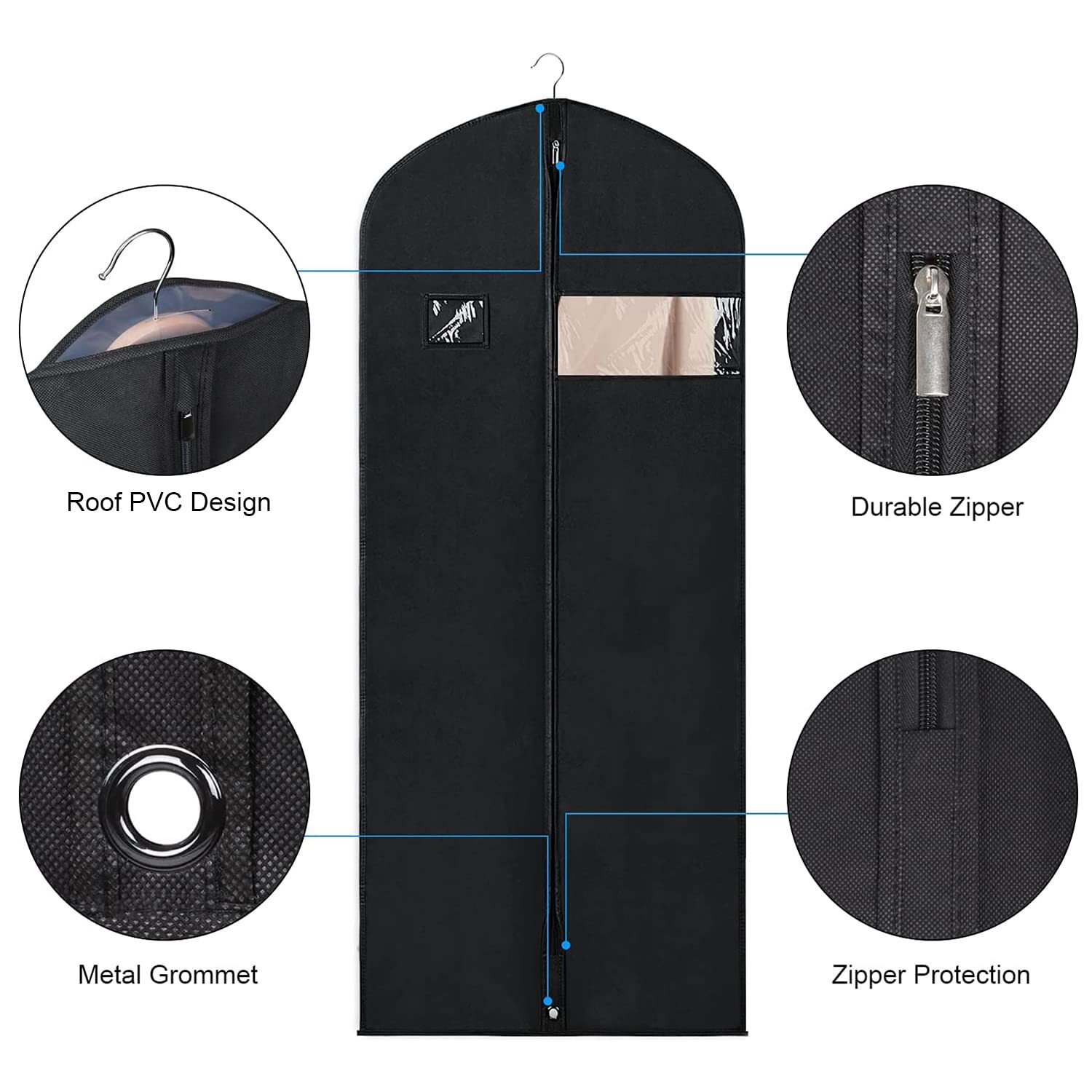 60'' Dress Bag for Gown Set of 8 Dress Garment Bags for Gowns Garment ...