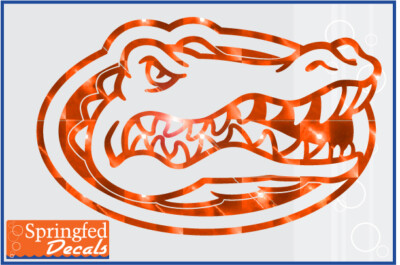 Florida Gators GATOR HEAD LOGO in ORANGE MIRROR Cut Vinyl Decal UF ...