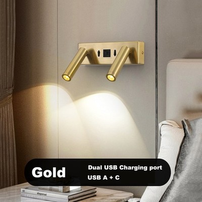 COB LED Wall Light Type-C USB Charger Reading Spotlight Swivel Lamp ...