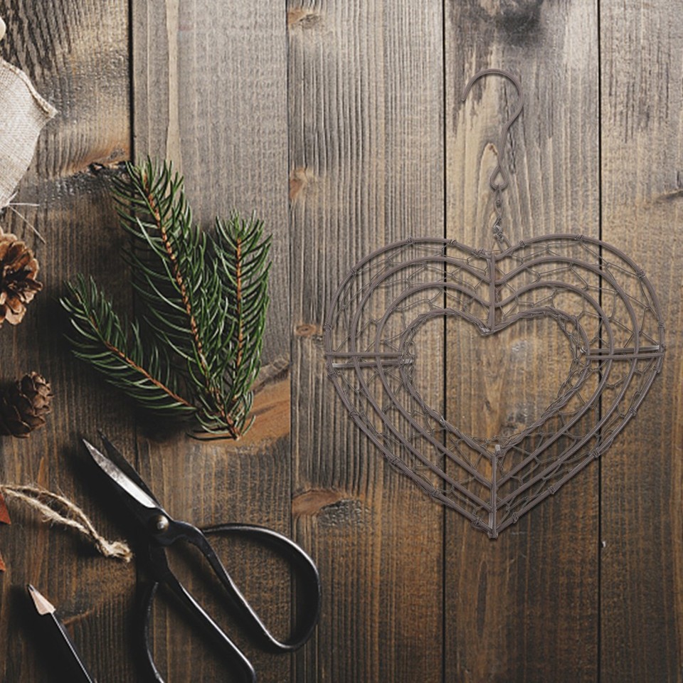 Heart Shape Flower Pot Valentine's Day Heart-shaped Wreath Holder ...