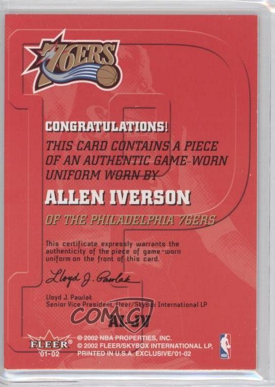 2001 Fleer Exclusive Letter Perfect JV Missing Serial Number Allen ...