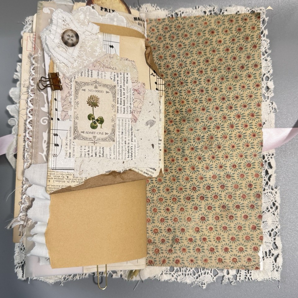 Shabby Journal Diary Junk Journal 34 Pages + Tags Collage Diary Scrapbook Memory | eBay