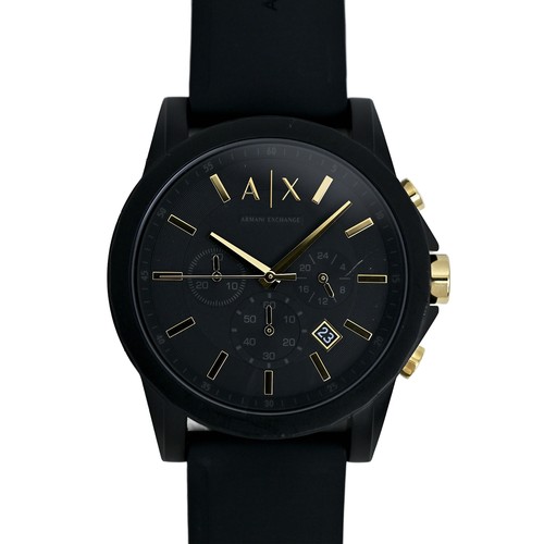Armani Exchange 44mm Men's Chronograph Wrist Watch AX7105 Black Gold ...