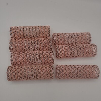 Vtg Goody 7 Pink Color Wire Brush Mesh Hair Rollers Curlers | eBay