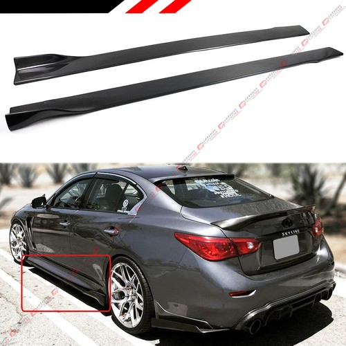 For 14-2024 Infiniti Q50 Carbon Fiber Access Style Side Skirt Extension ...