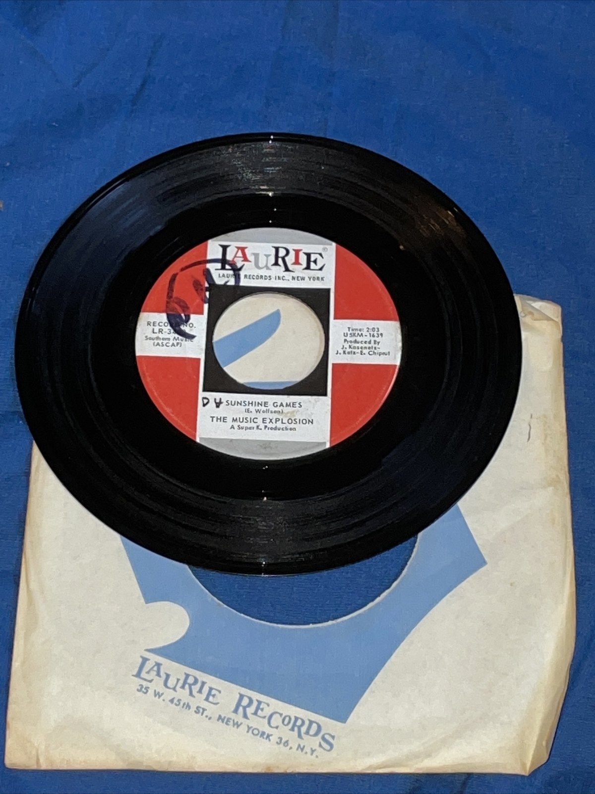 THE MUSIC EXPLOSION Sunshine Games 45 7" GARAGE ROCK POP Record Vinyl ...