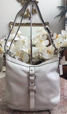 Coach F14018 Chelsea Ivory Leather Duffel Convertible Cross-body EUC ...