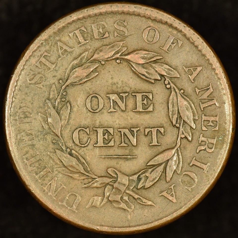 1835 CORONET HEAD LARGE CENT VF VERY FINE 1C HEAD 1836 COIN D19 TRUSTED ...