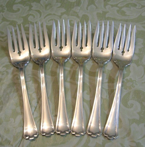 6 Manchester Salad Forks Silverplate R.C. Co International Silver 6 3/8 ...