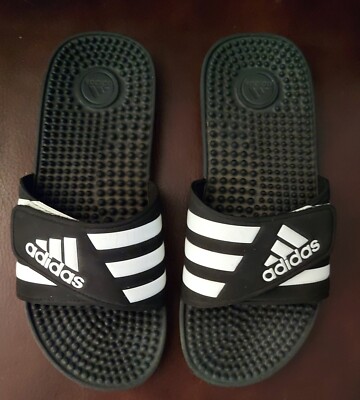 Mens/Boys Adidas Adissage Black/White Slides - Sz 6M | eBay