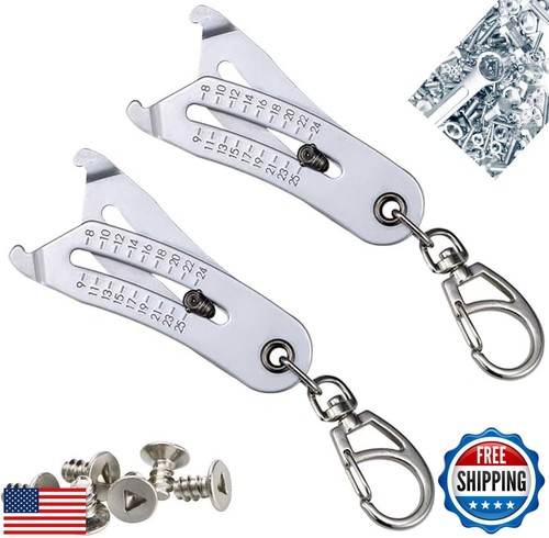 Yiishuiil 2pcs Portable Precision Thread Size Checker Keychain, Thread ...
