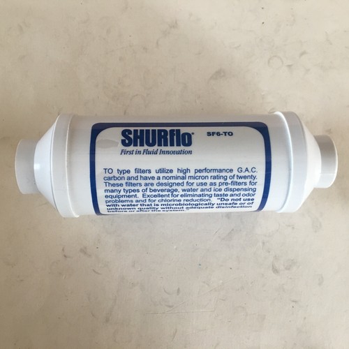 Shurflo Water Filter In-Line 6" Chlorine Taste Odor Chlorine Reduction ...