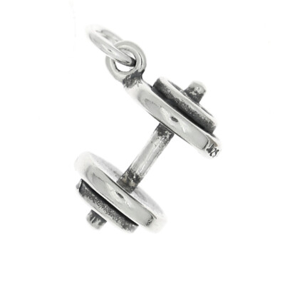 Sterling Silver Body Builder Weightlifting Barbell Charm or Pendant | eBay