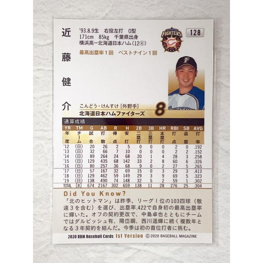 BBM2020 1st version regular card Hokkaido Nippon-Ham Fighters 128 Kensuke Kondo | eBay