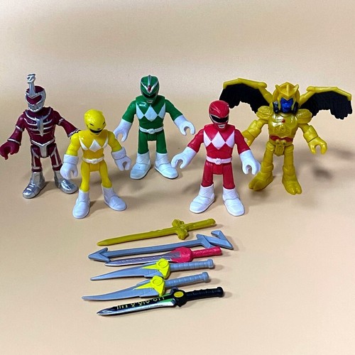 5pcs Fisher Imaginext Power Ranger Green Red Yellow Ranger Goldar Lord ...