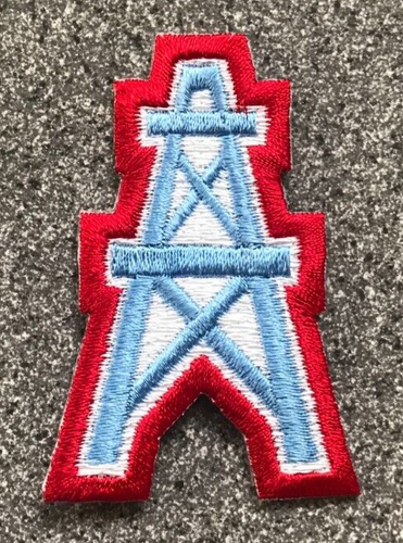 HOUSTON OILERS NFL FOOTBALL VINTAGE 2.25" OIL DERRICK LOGO DEFUNCT TEAM ...