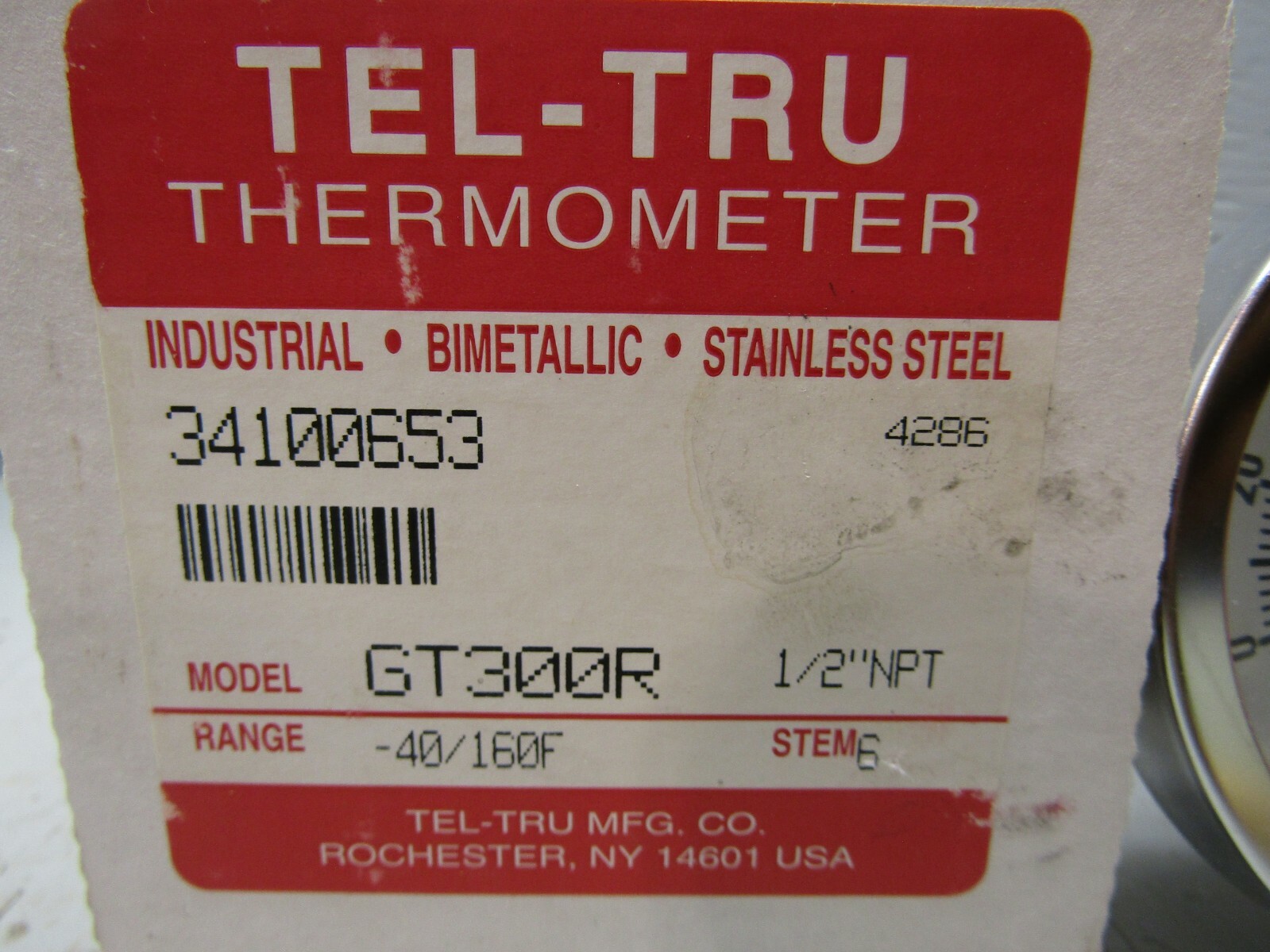 Tel-Tru 34100466 Model Gt300R Resettable Bi-Metal Process