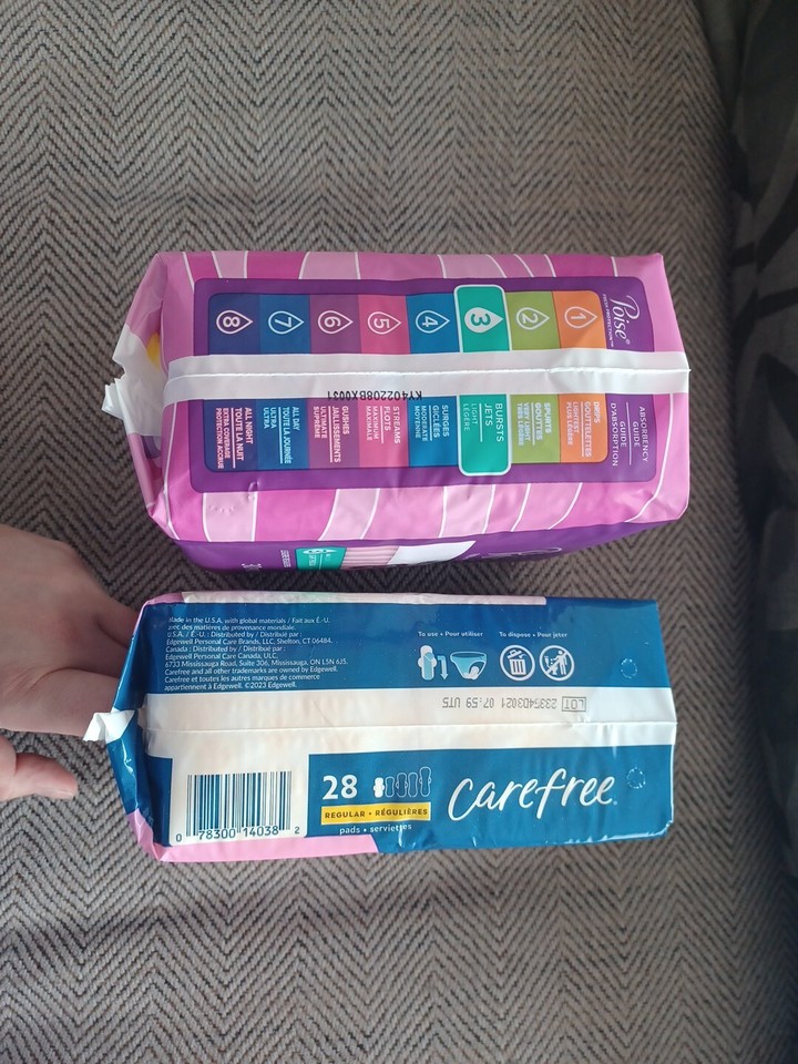 Poise Light Regular 30 Count + Carefree Ultra Thin 28 Count Pads!! | eBay