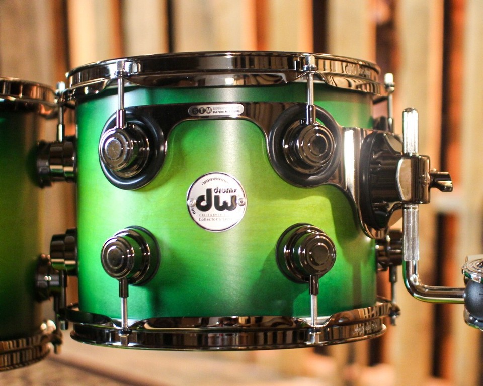 DW Collectors Maple SSC Amber to Emerald Burst Drum Set - 22,10,12,16 ...