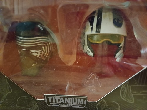 Set of 2 Star Wars Mini Helmets Kylo Ren Poe Dameron Pilot Titanium ...