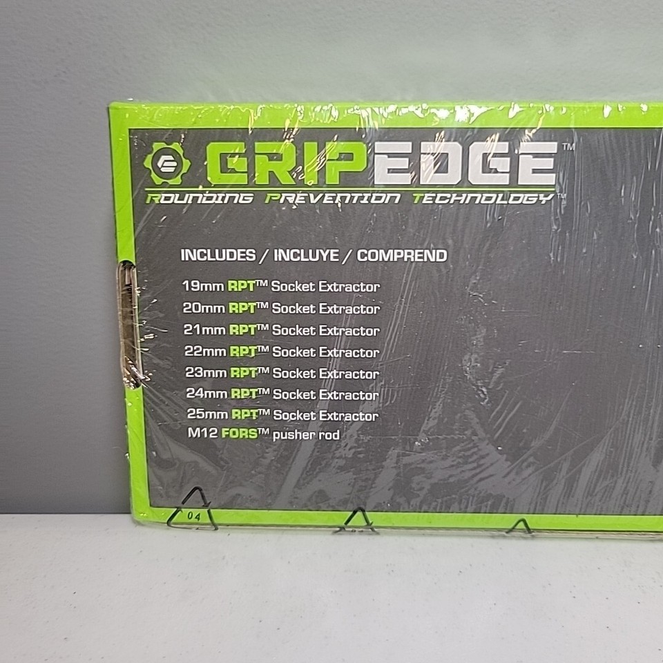 Grip Edge Tools 7-PC 1/2" Drive Metric RPT Socket Extractor with FORS ...