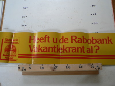 STICKER,DECAL BIG SIZE HEEFT U DE RABOBANK VAKANTIEKRANT AL FOLDED | eBay