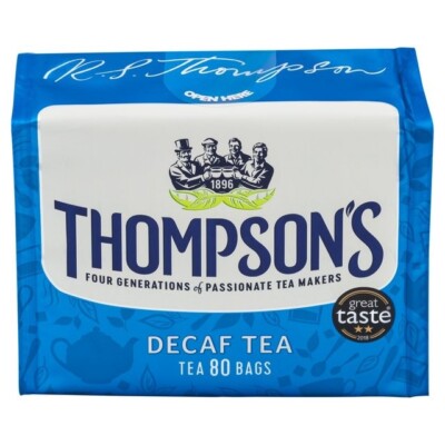 Thompson's DECAF TEA Black Tea 80 Tea Bags / 250g / 8.81oz | eBay