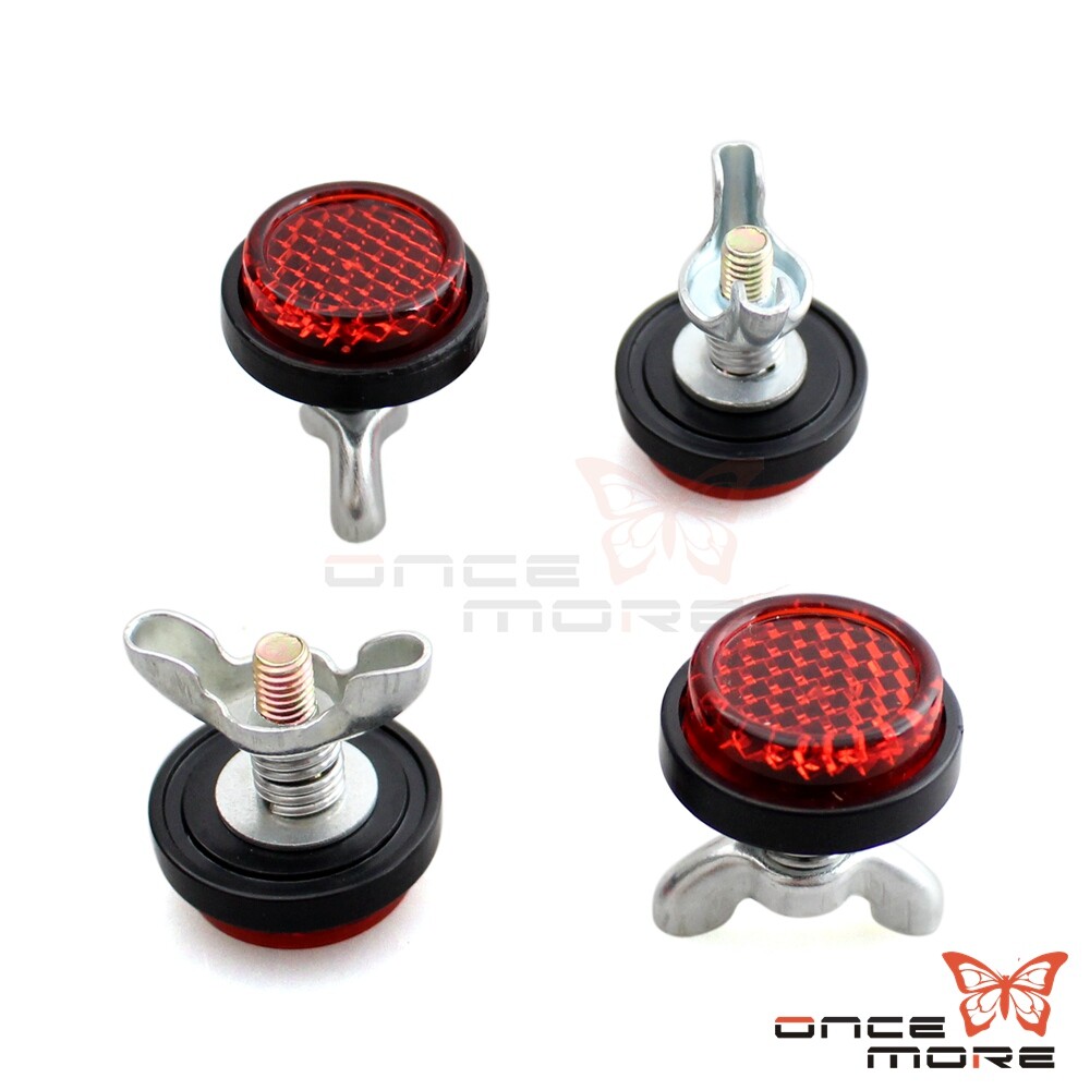 Red Mini License Plate Bolt Reflectors For Motorcycle Truck Trailer ...