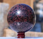 190MM Garnet In Astrophyllite Crystal Sphere Chakra Balance Healing ...