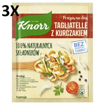 3-Pack Knorr Fix Tagliatelle With Chicken, Composition Herbs and Spices ...