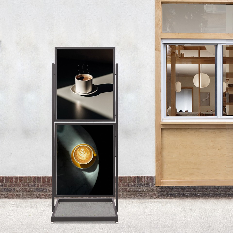 Standing Sign Holder 2 Tier Poster Stand Floor Stand Advertisement ...