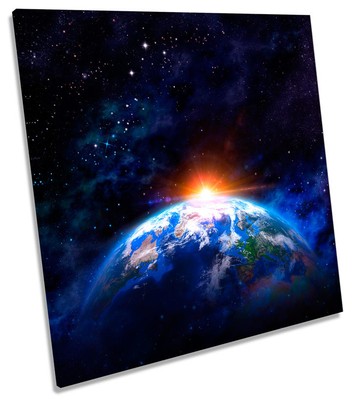 Space Planet Earth SQUARE CANVAS WALL ART Picture Print | eBay