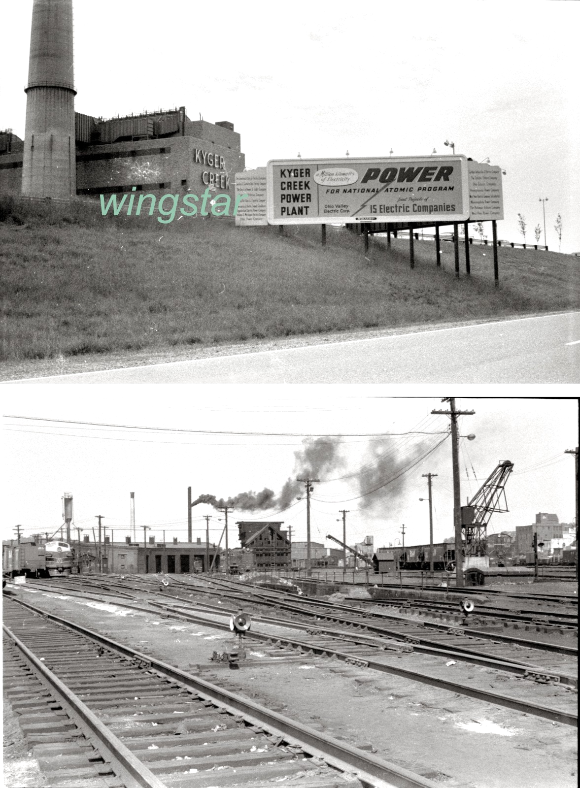 Kyger Creek Power Plant Ohio Billboard Railroad B&O Vintage Old Photo ...