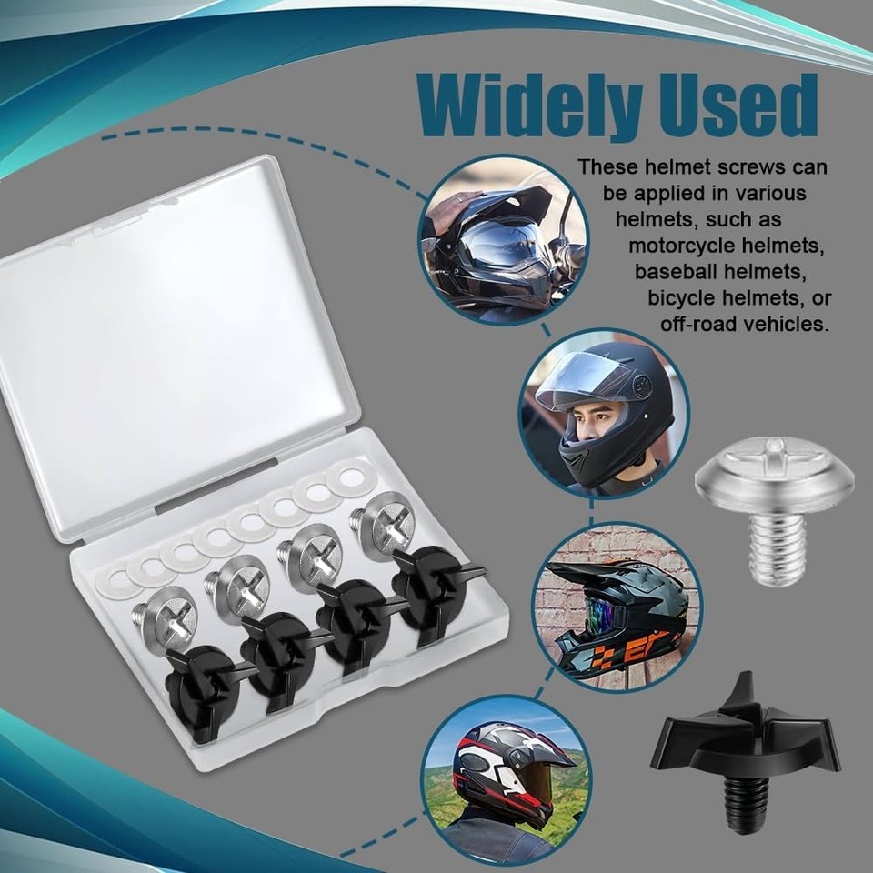 8PCS Motorcycle Helmet Screws, Visor Screws with Rubber Washers,... | eBay