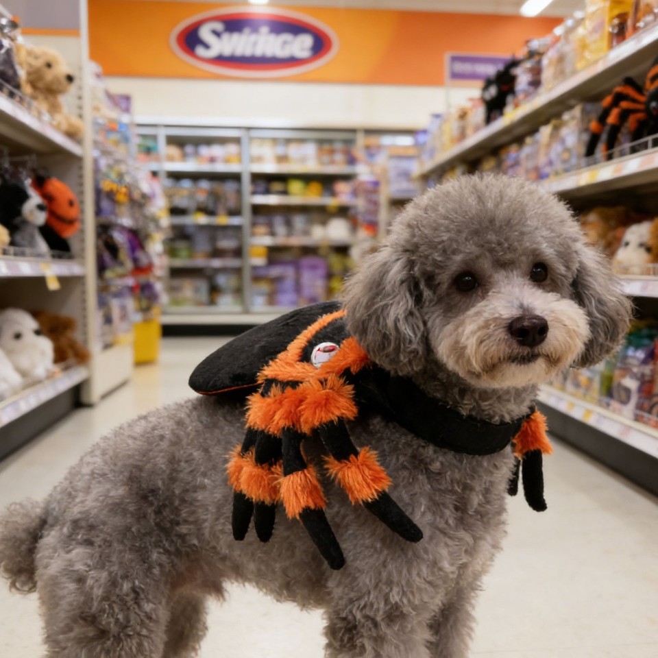 Pet Spider Clothes, Furry Tarantula Dog Costume with Harness, Cosplay ...