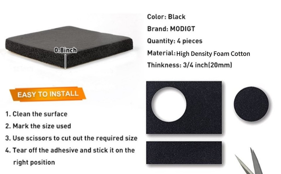 Self-Adhesive Black Closed Cell Sponge Foam Sheet Sound Deadener ...