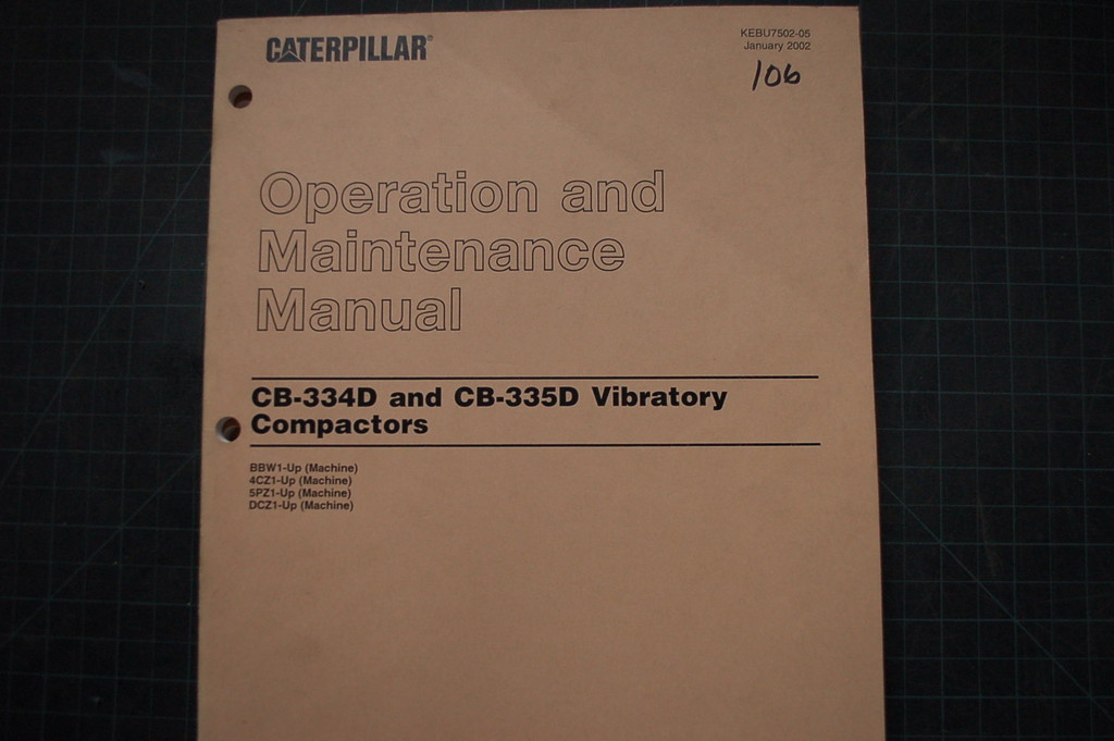 CAT Caterpillar CB-334D/335D Roller Operation Operator Maintenance ...