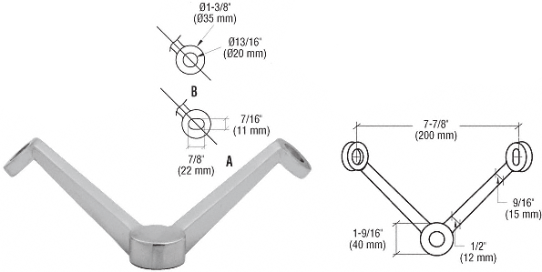 Brushed Stainless Regular Duty 90 Degree 2V Arm Column Mount Spider | eBay