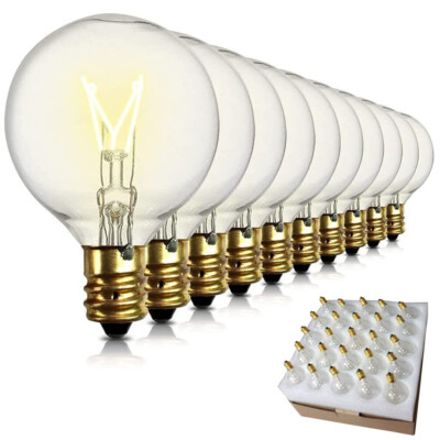 25 Pack - Clear G40 Globe Light Replacement Bulbs For Garden String ...